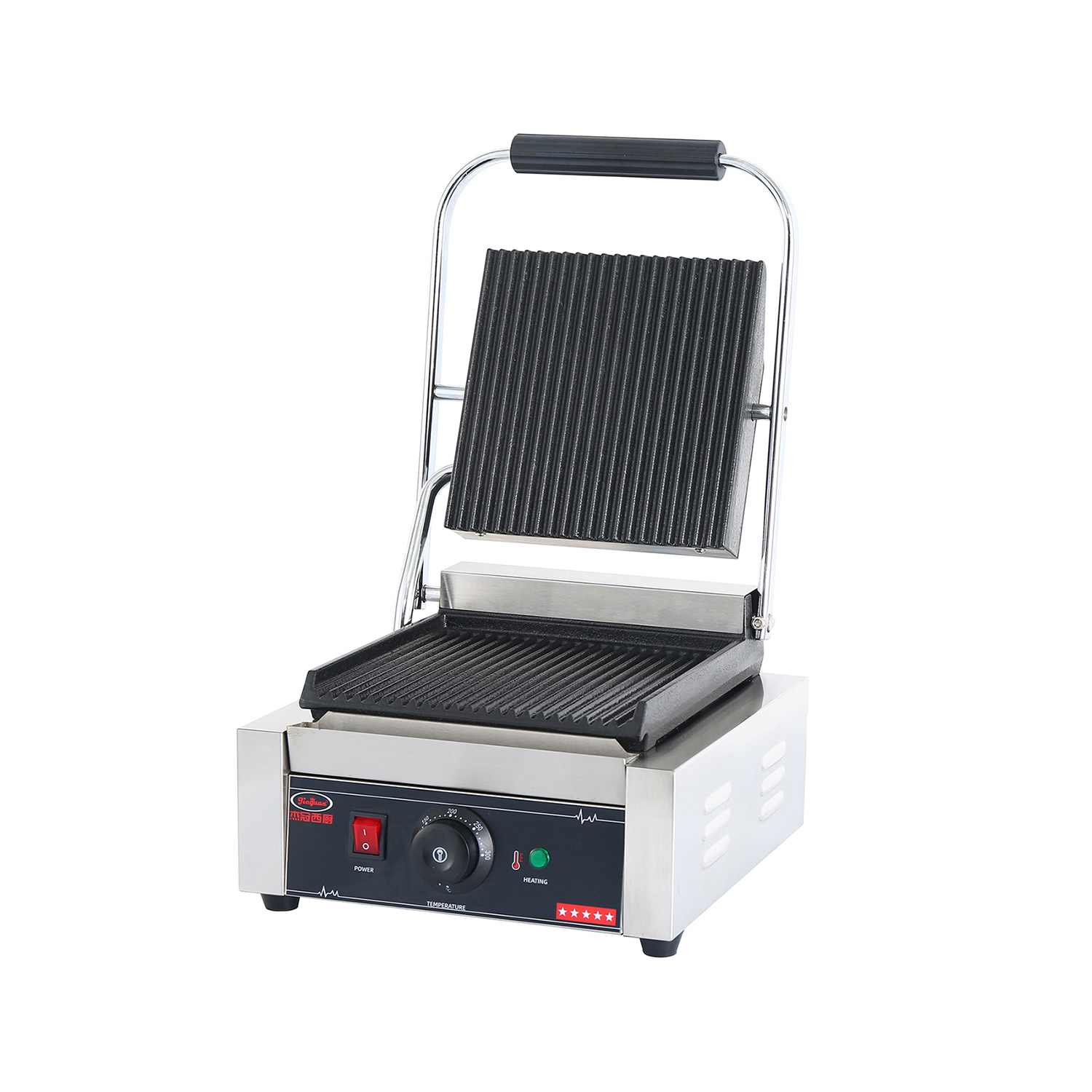 Electric Single Plate Panini Grill (all Grooved)