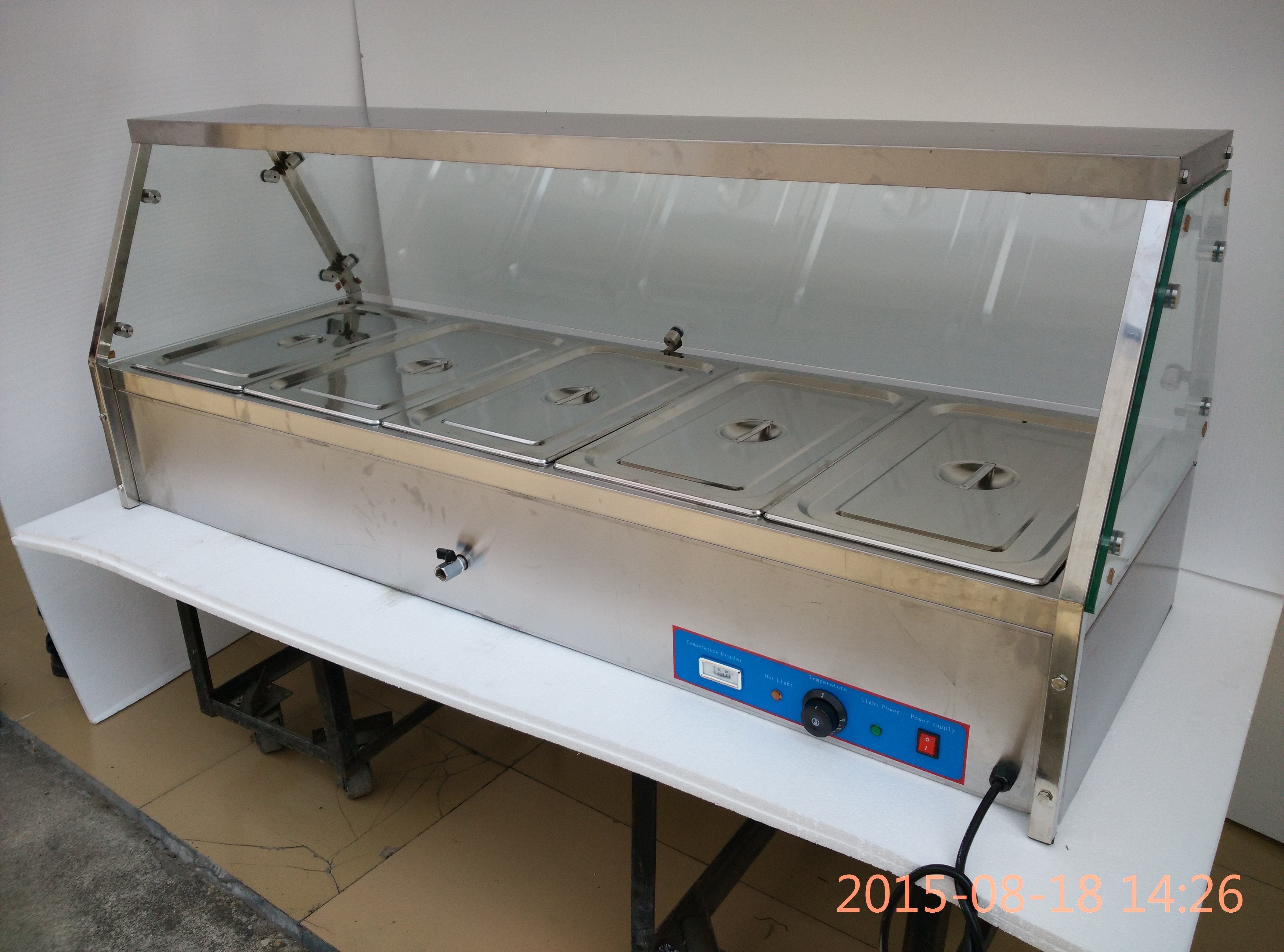 commercial stainless steel bain marie with 5 pan in guangzhou